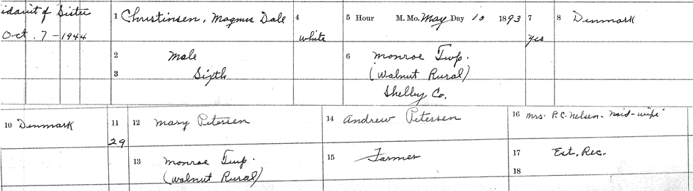 Christensen Birth Records